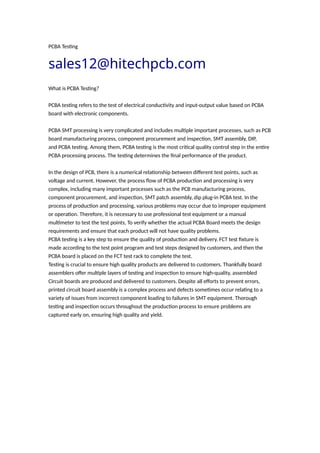 PCBA Testing OEM assembly manufacturing Printed Circuit Board Assembly ...