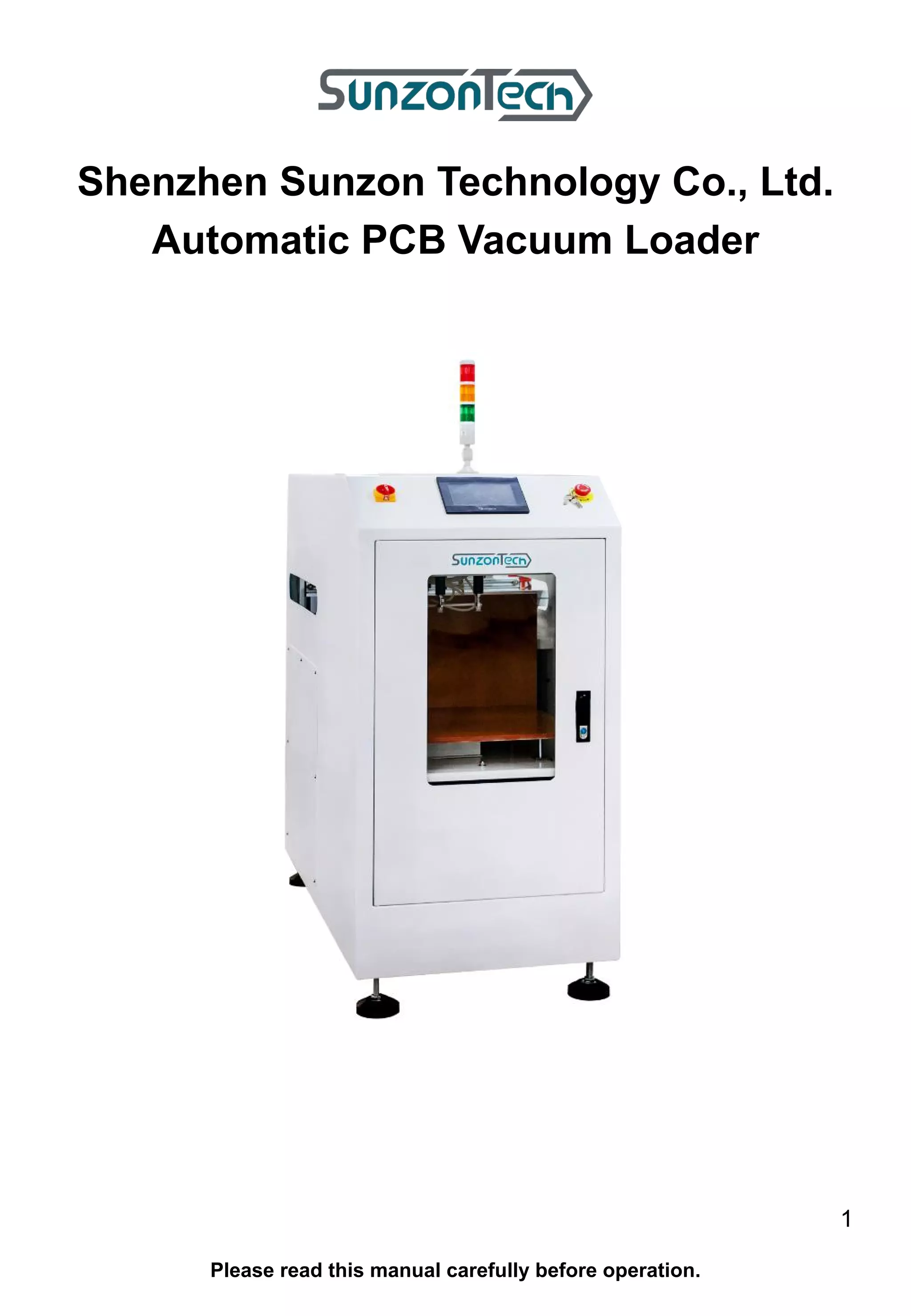 Pcb automatic vaccum loader user guidance | SunzonTech | PDF