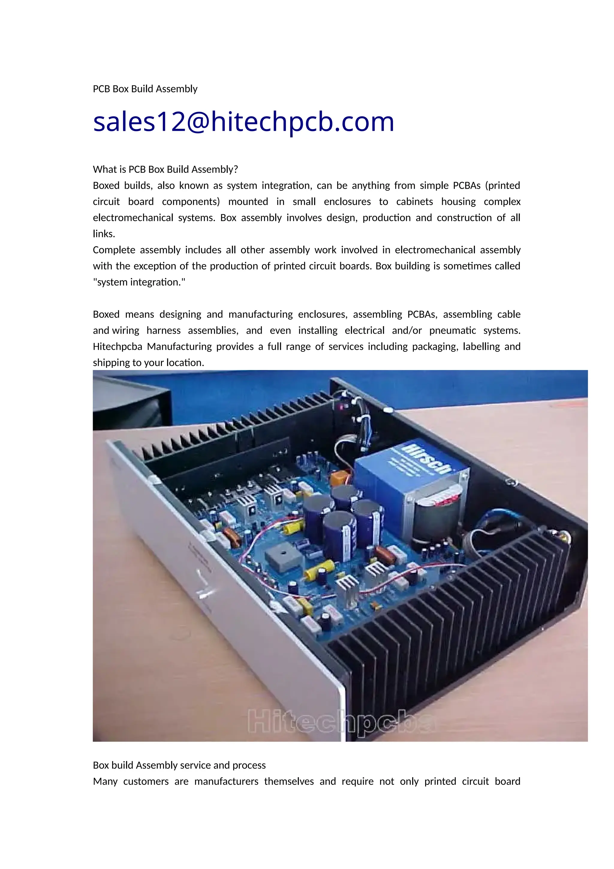 PCB Box Build Assembly OEM assembly manufacturing | PDF