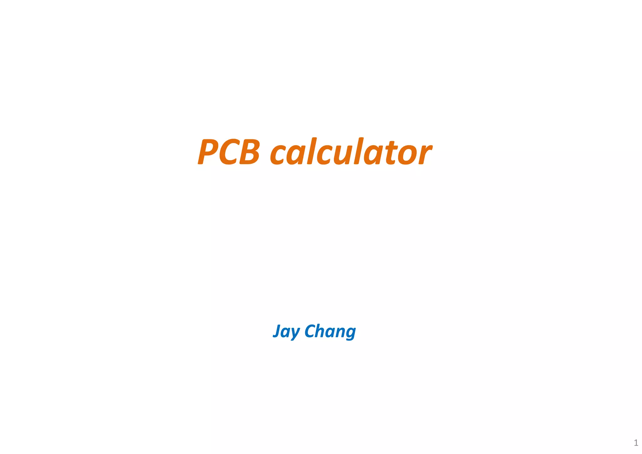 Pcb calculator | PPT