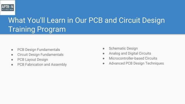 PCB & Circuit Design Training in Delhi | PPTX