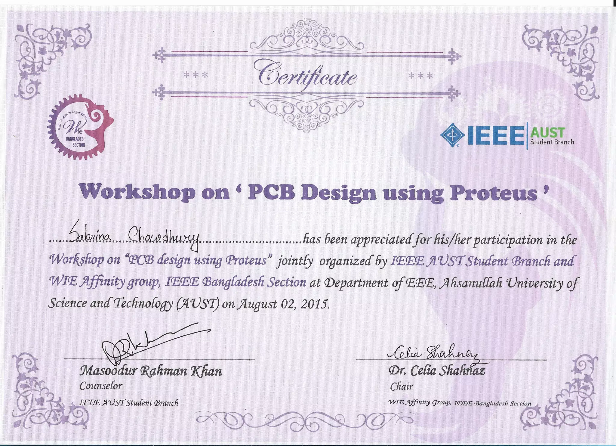 Pcb design using proteus workshop certificate | PDF