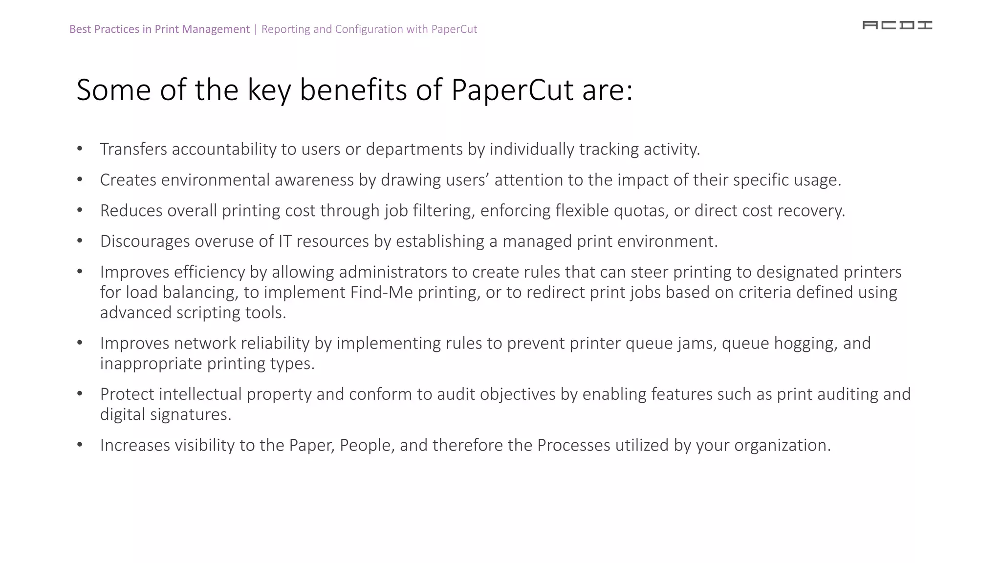 PaperCut Best Practices Reporting-Configuring Presentation | PPTX ...
