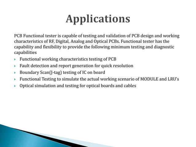 Printed circuit board (PCB) FUNCATIONAL TEST BENCH.pptx