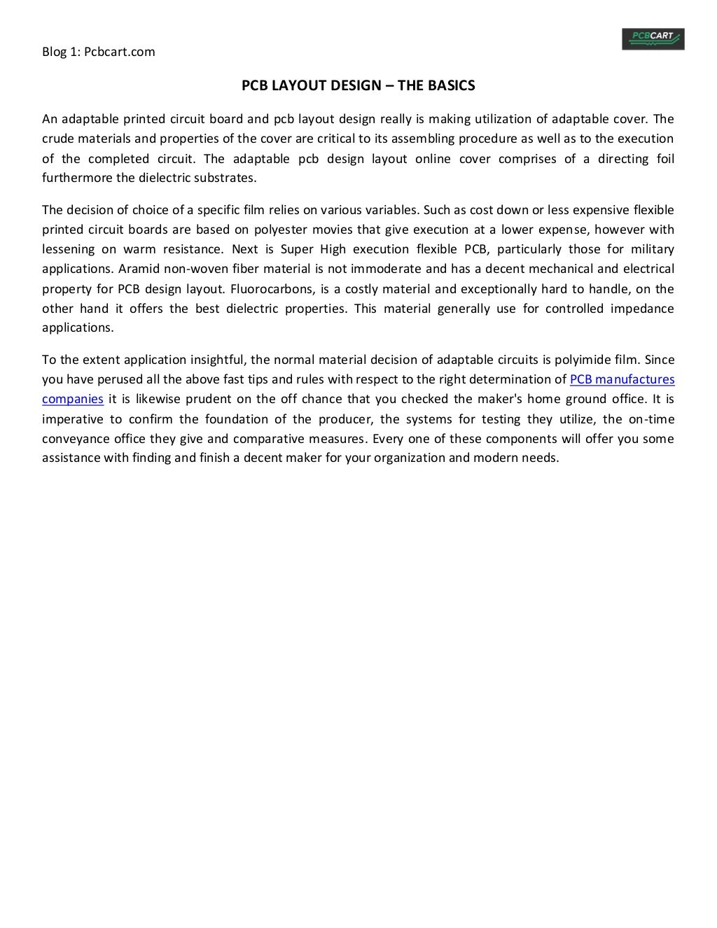 Pcb Layout Design – The Basics