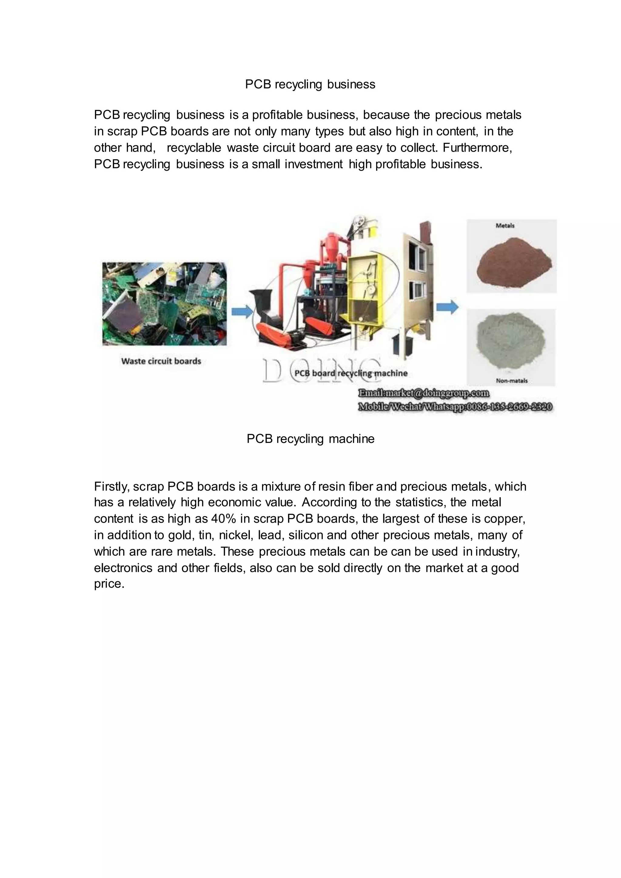 PCB recycling business | DOC