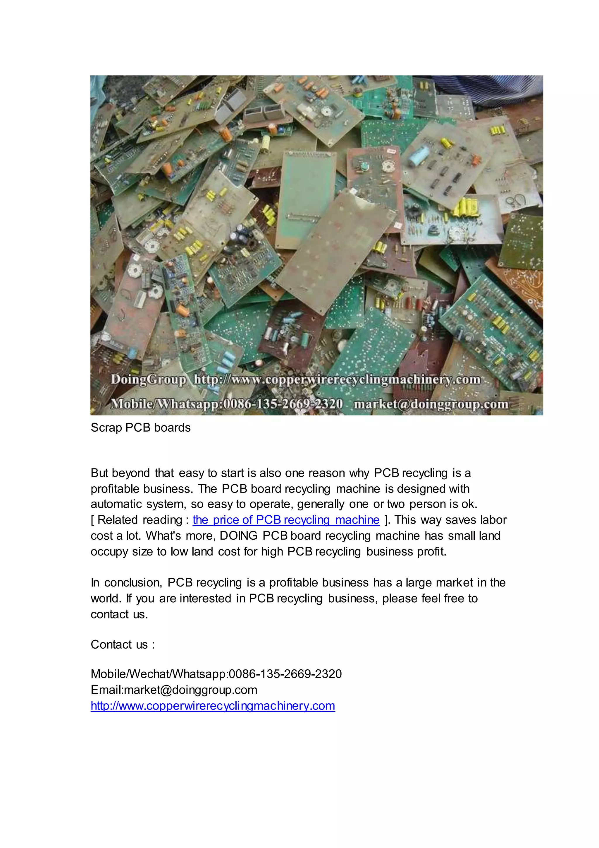 PCB recycling business | DOC