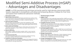 PCBs - mSAP advantages and disadvantages | PPTX