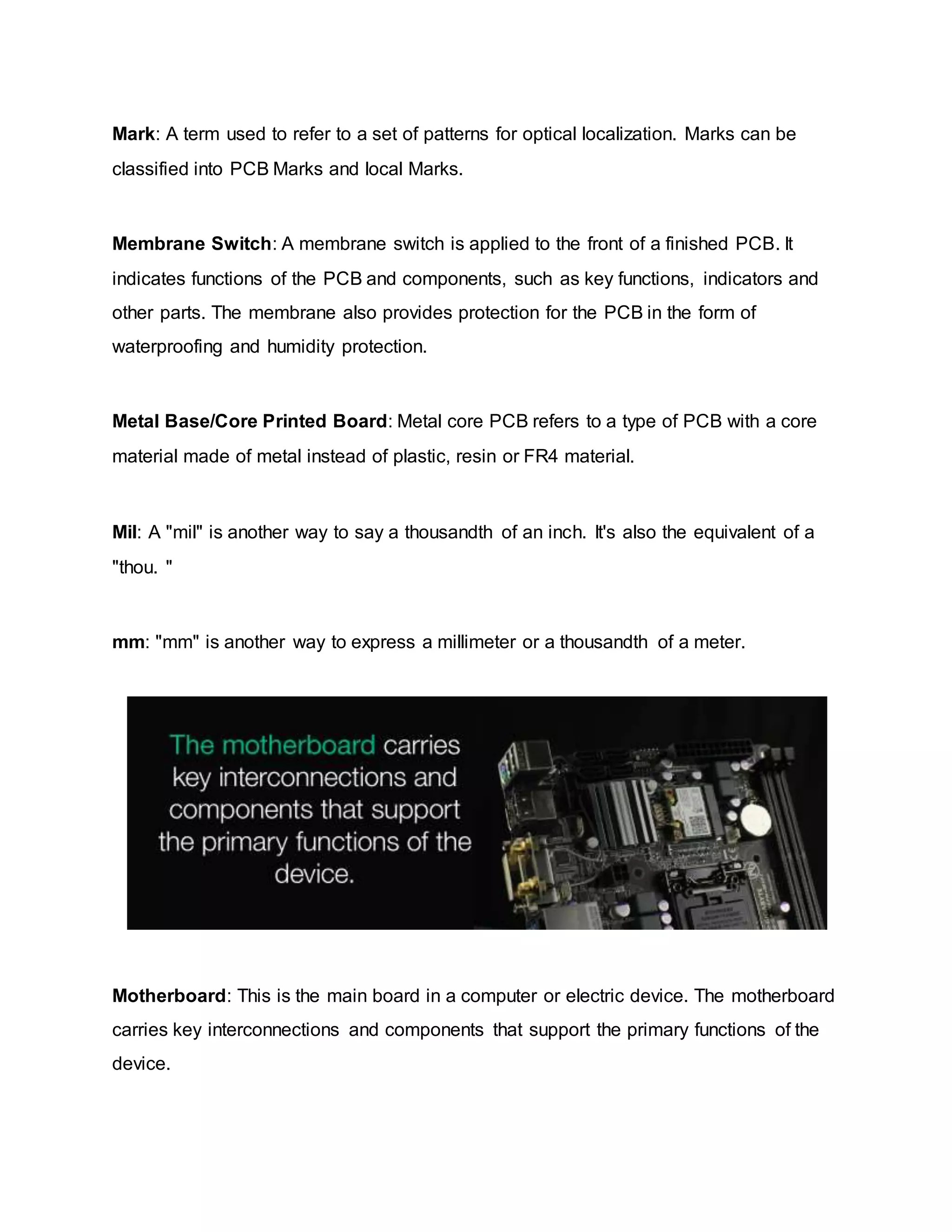 PCB Terminologies in PCB designing | DOCX