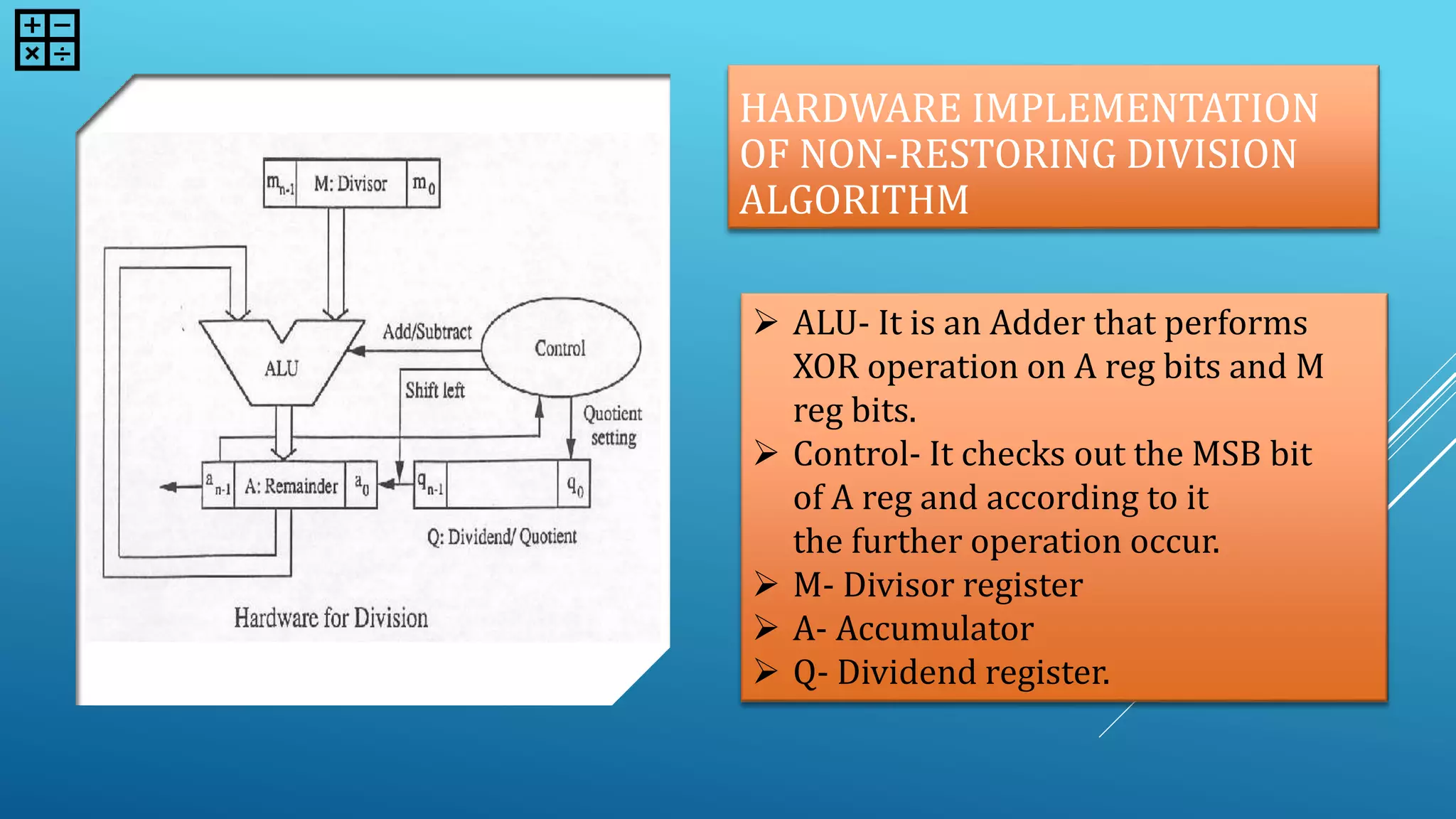 Restoring And Non Restoring Division Algo For Cse Ppt