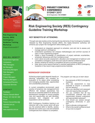 Risk Management & Contingency Guideline Training Workshop | PDF