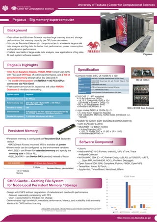 PCCC23：筑波大学計算科学研究センター テーマ1「スーパーコンピュータCygnus / Pegasus」 | PDF