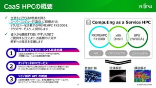 PCCC23：富士通株式会社 テーマ3「Fujitsu Computing as a Service (CaaS)」 | PDF