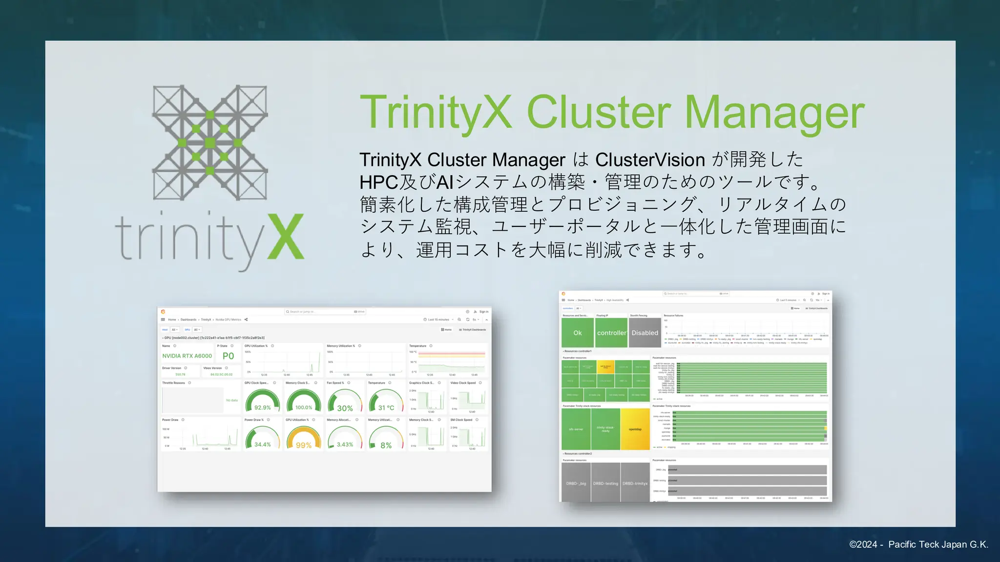 PCCC24（第24回PCクラスタシンポジウム）：Pacific Teck Japan テーマ1「AI時代のクラスターマネジメントシステム 『TrinityX Cluster Manager ...