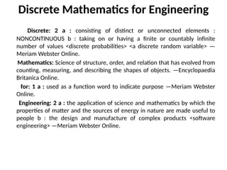 Application of Discrete Mathematics in Engineering | PPTX