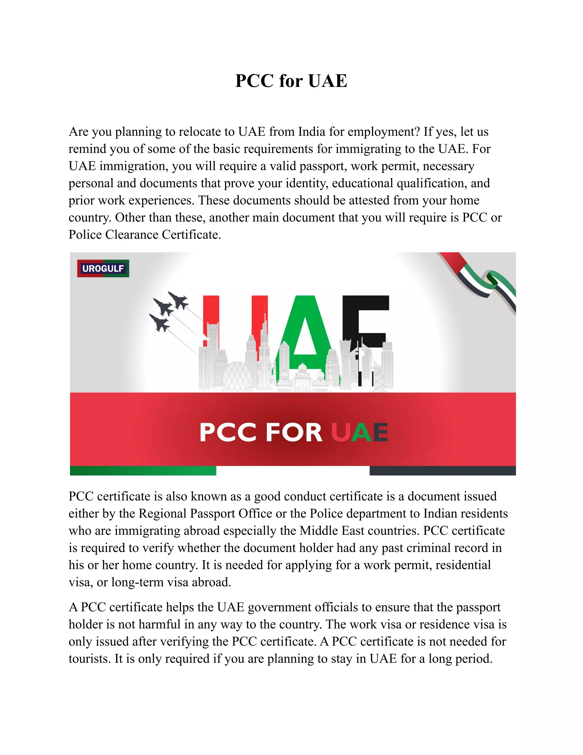 Pcc for uae | PDF