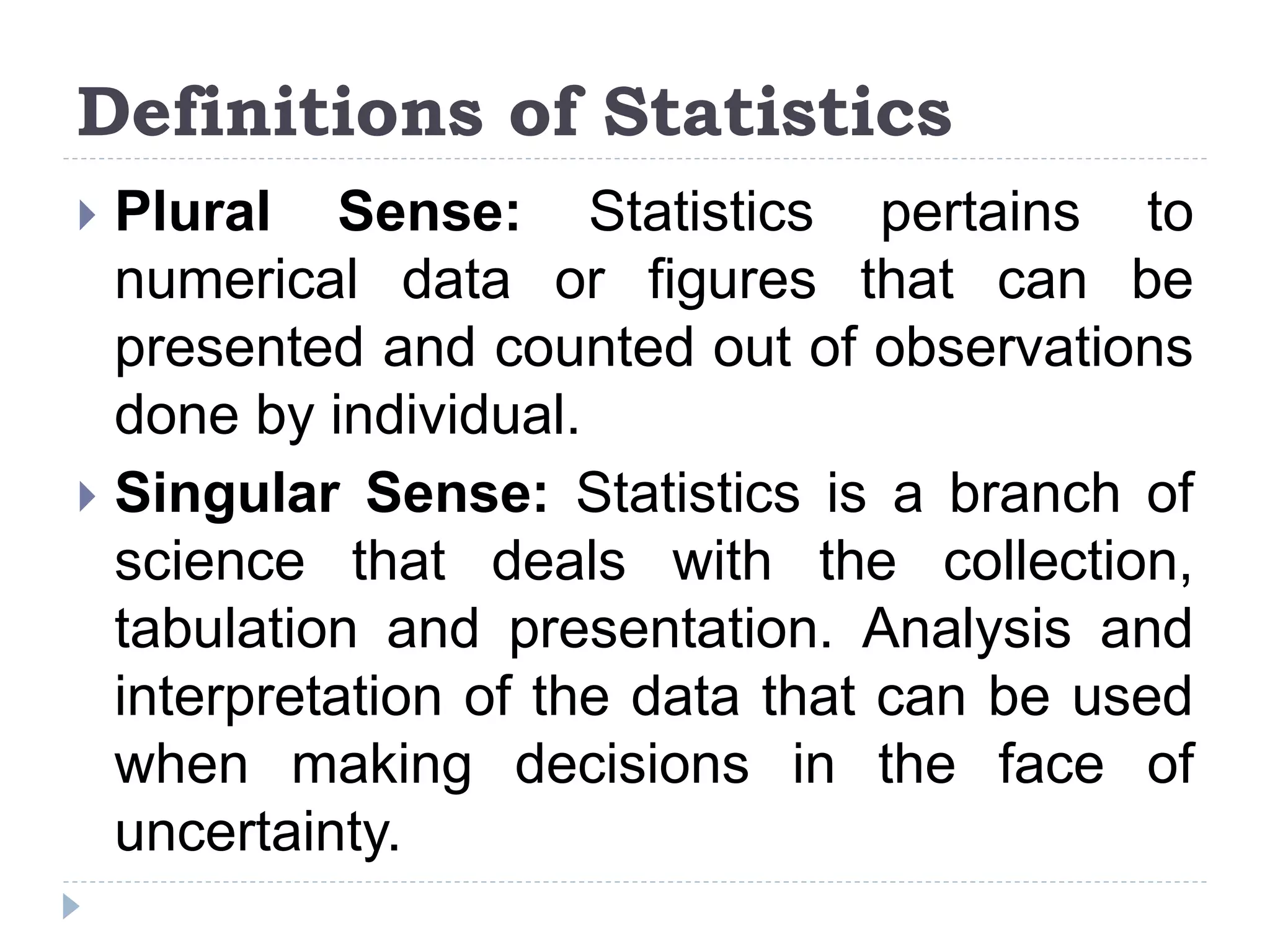 Meaning and Importance of Statistics | PPTX
