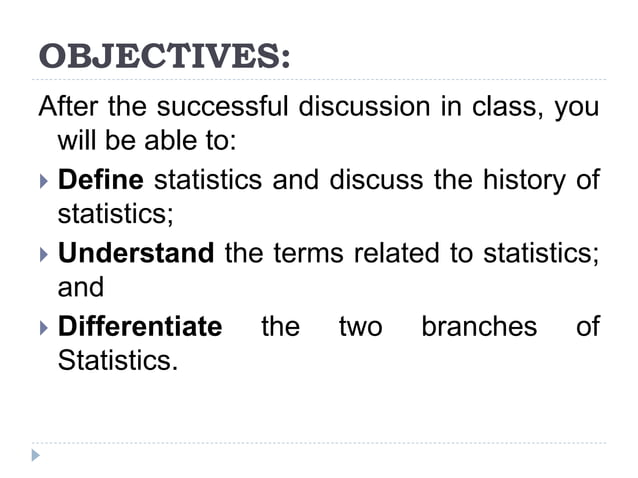 Meaning and Importance of Statistics | PPTX | Physics | Science