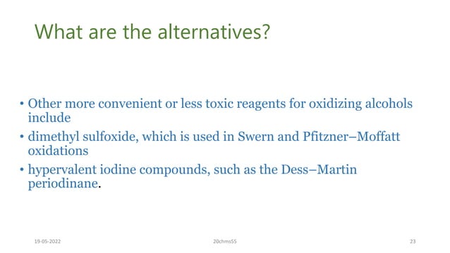 PCC OXIDATION.pptx | Chemistry | Science