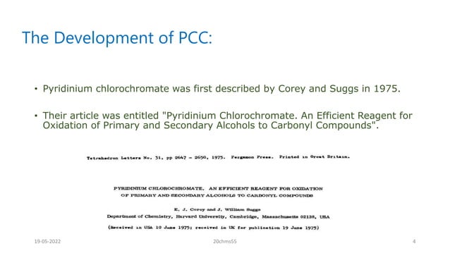 PCC OXIDATION.pptx | Chemistry | Science