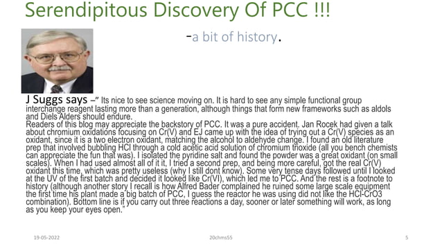 PCC OXIDATION.pptx | Chemistry | Science
