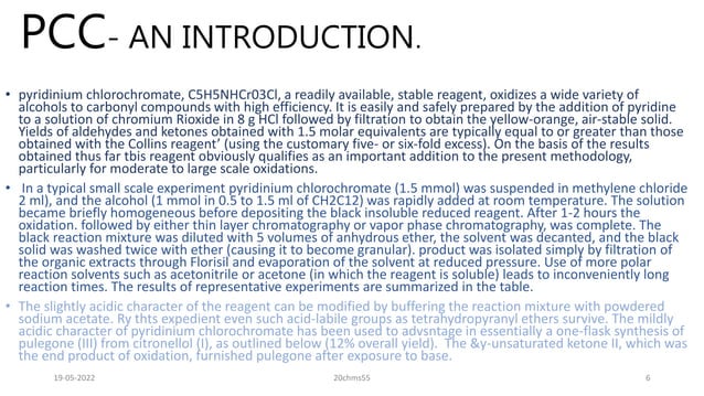 PCC OXIDATION.pptx | Chemistry | Science