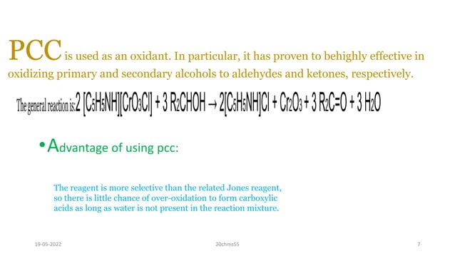 PCC OXIDATION.pptx | Chemistry | Science