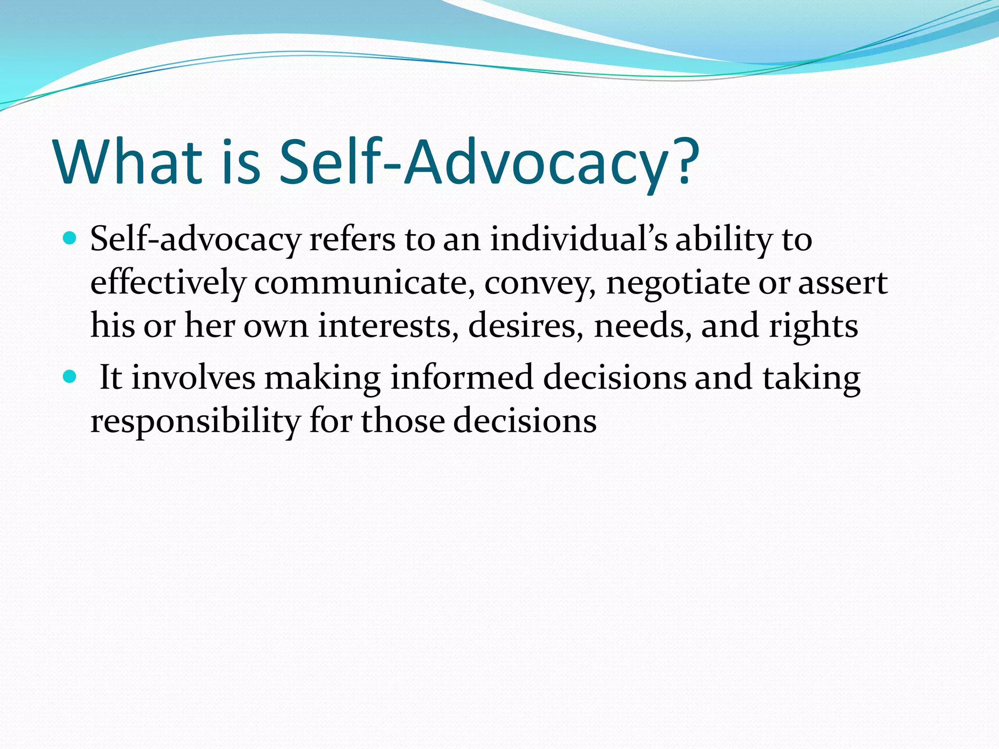 Self Advocacy | PPTX
