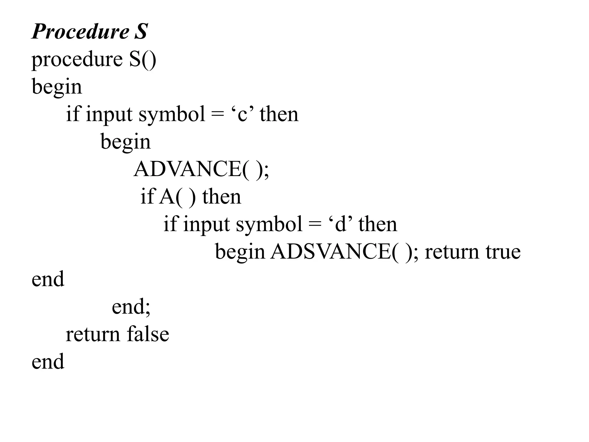 RECURSIVE DESCENT PARSING | PPTX