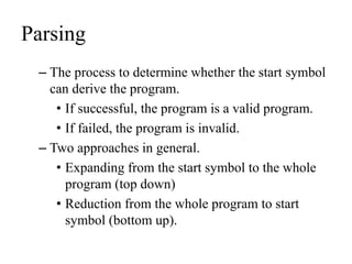 RECURSIVE DESCENT PARSING | PPTX
