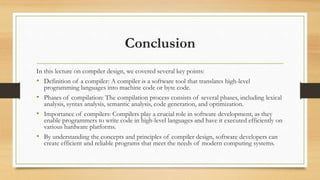 Principles of Compiler Design - Introduction | PPTX | Programming ...