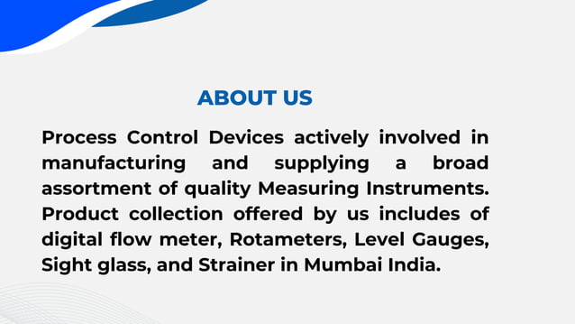 Flow Meter Manufacturer & Supplier in India | Process Control Devices | PPT