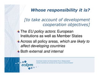 Policy Coherence for Development, a shared responsibility indeed | PPT