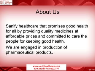 PCD Pharma Franchise in Kerala- Sanify Healthcare | PPT