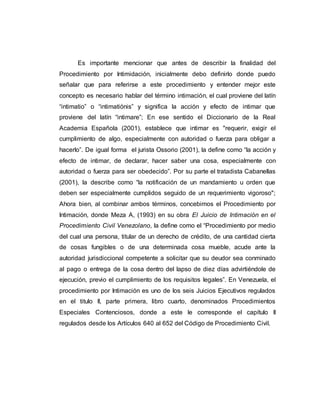 Procedimiento por Intimacion | DOCX