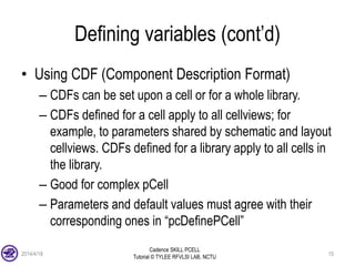 Cadence P-cell tutorial | PDF