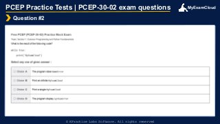 PCEP Practice Tests | PCEP-30-02 exam questions | PDF