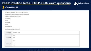 PCEP Practice Tests | PCEP-30-02 exam questions | PDF