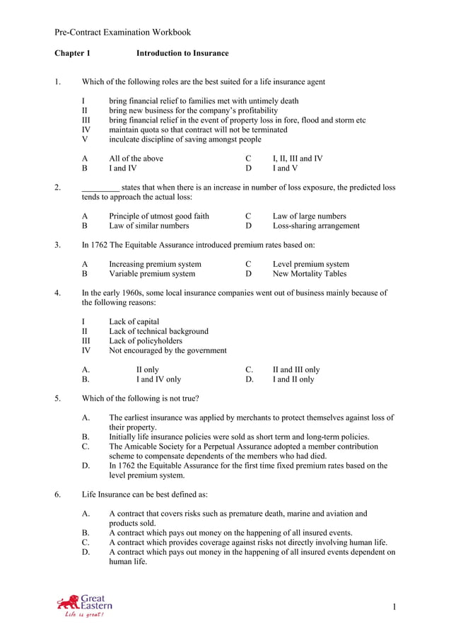 PCE Sample Exam_4 | PDF | Life Insurance | Insurance