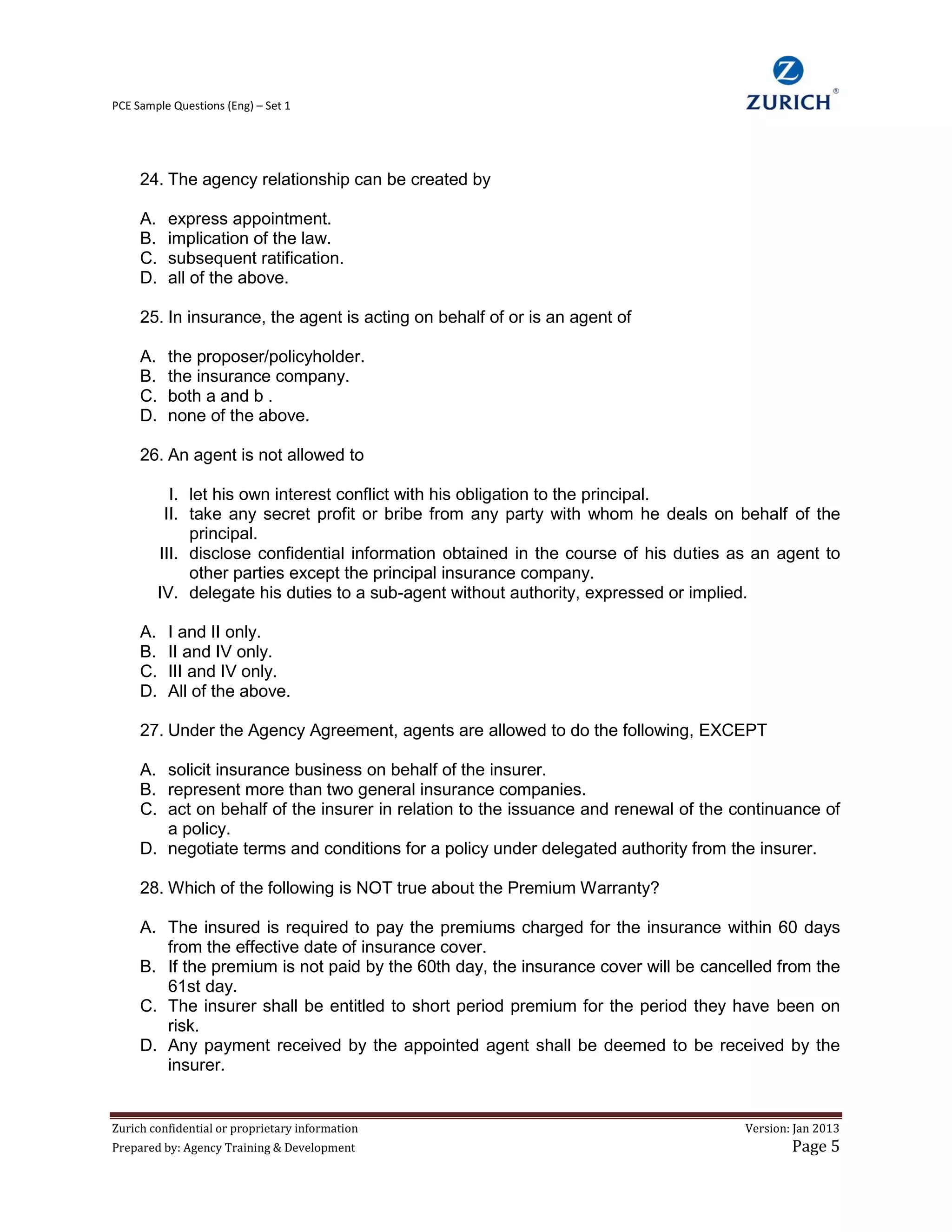 Pce sample question set 1 (eng) | PDF