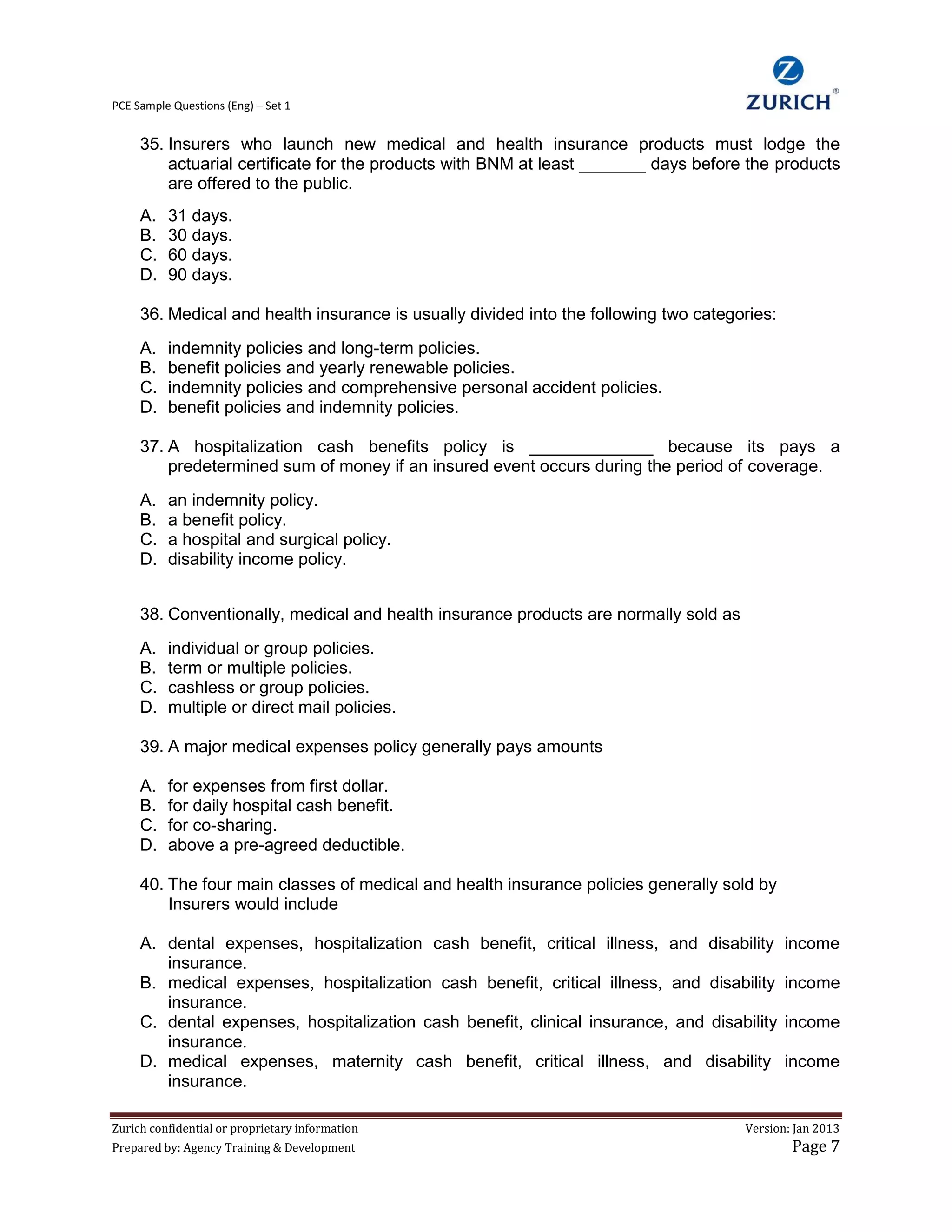 Pce sample question set 1 (eng) | PDF