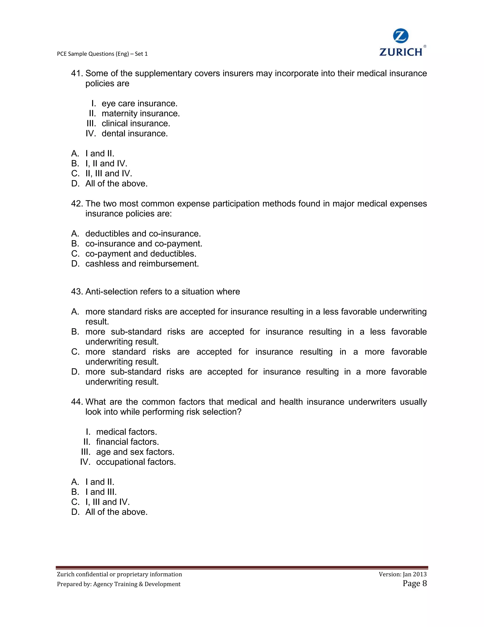 Pce sample question set 1 (eng) | PDF