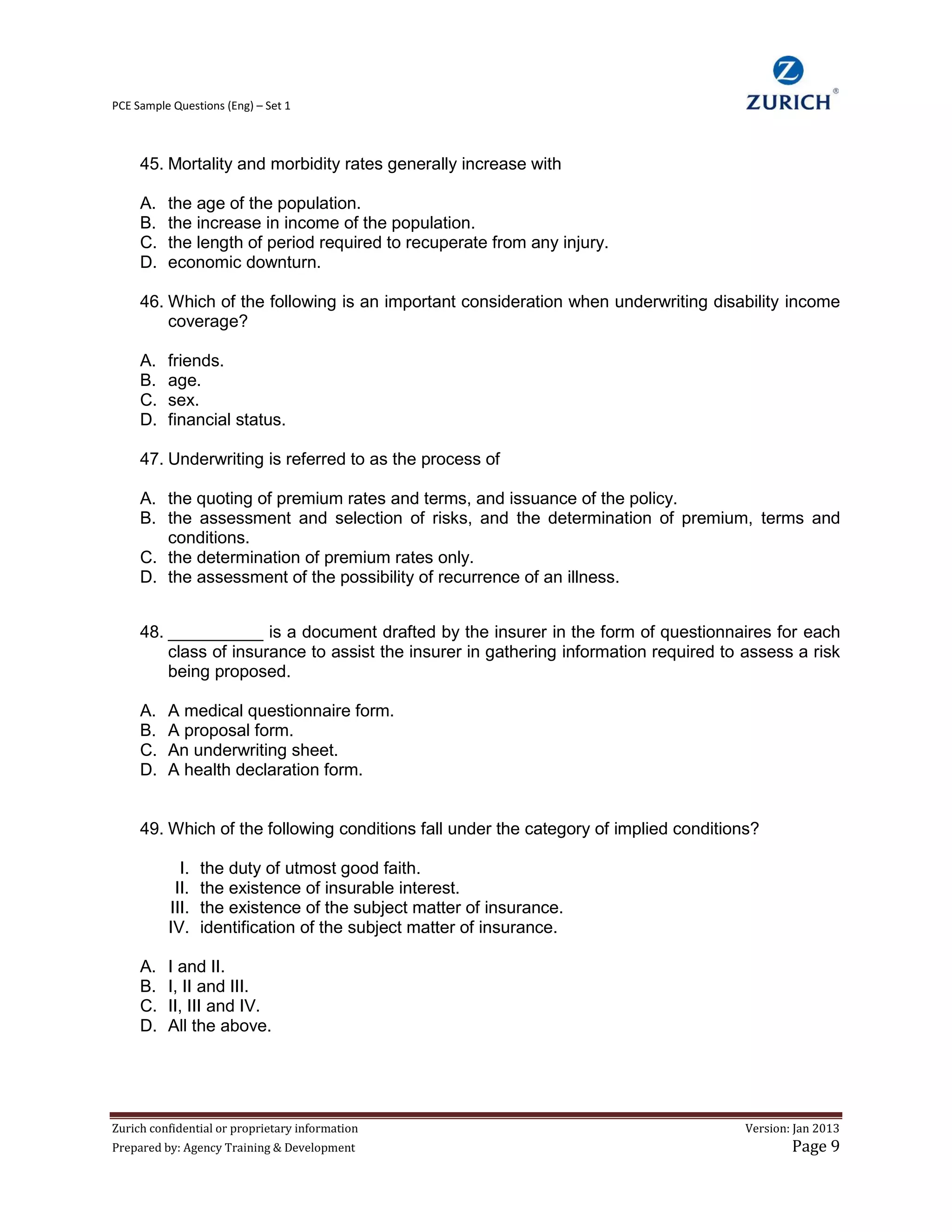 Pce sample question set 1 (eng) | PDF