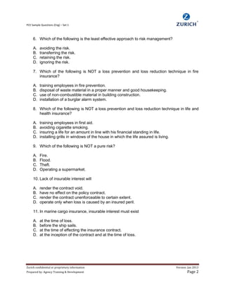 Pce sample question set 1 (eng) | PDF