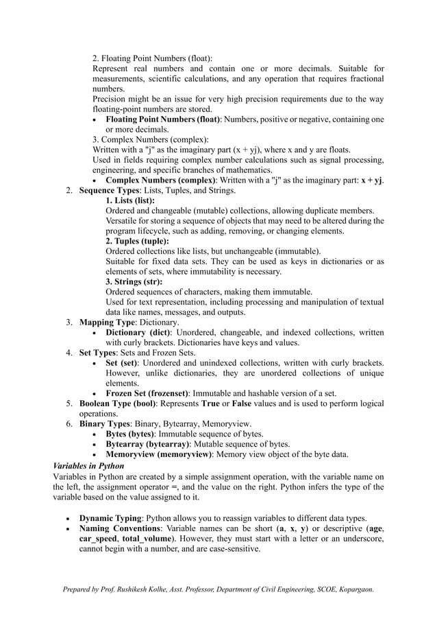 Programming In Civil Engineeringunit 2notes Pdf