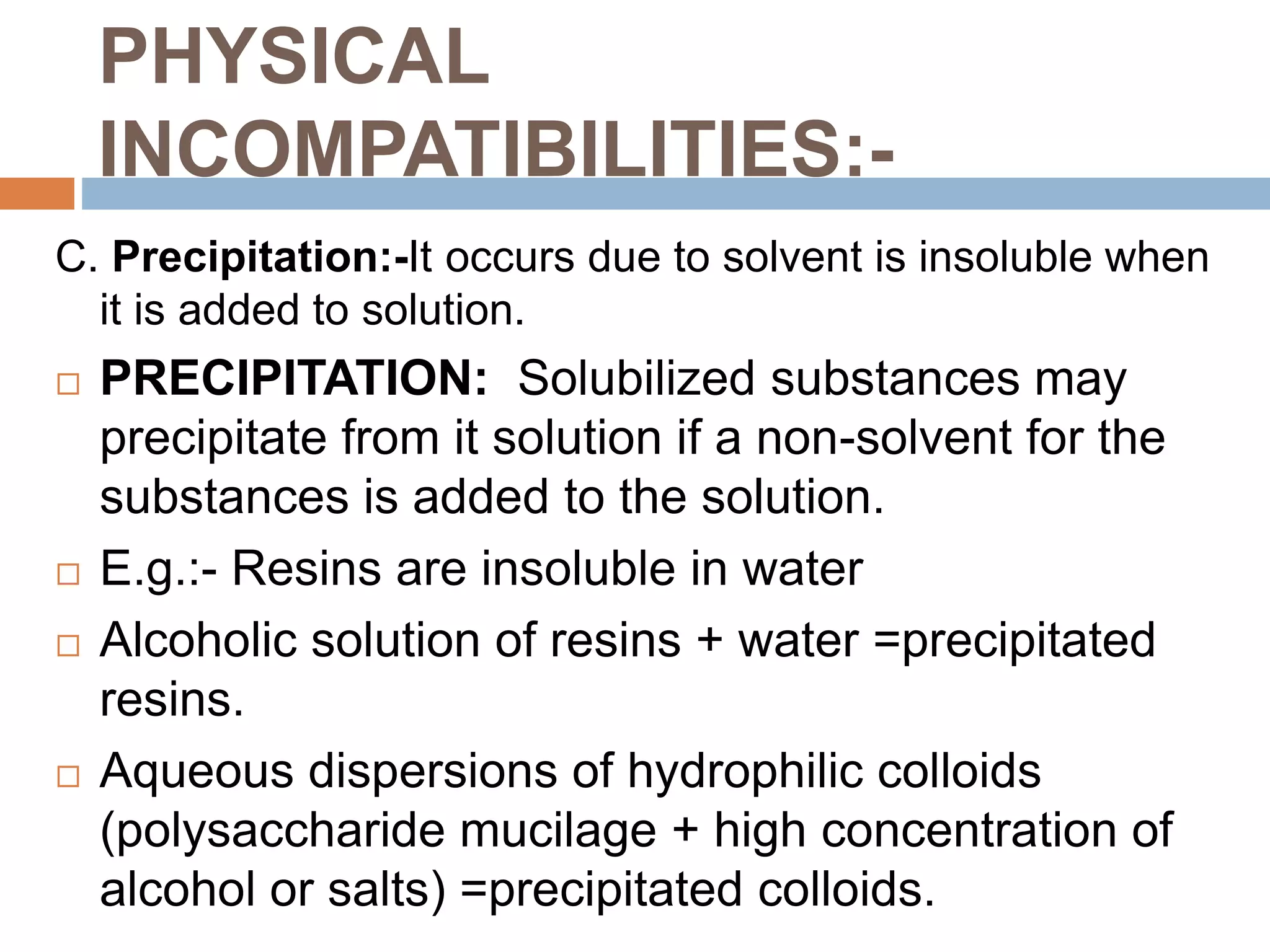 PHARMACEUTICAL INCOMPATIBILITIES | PPTX