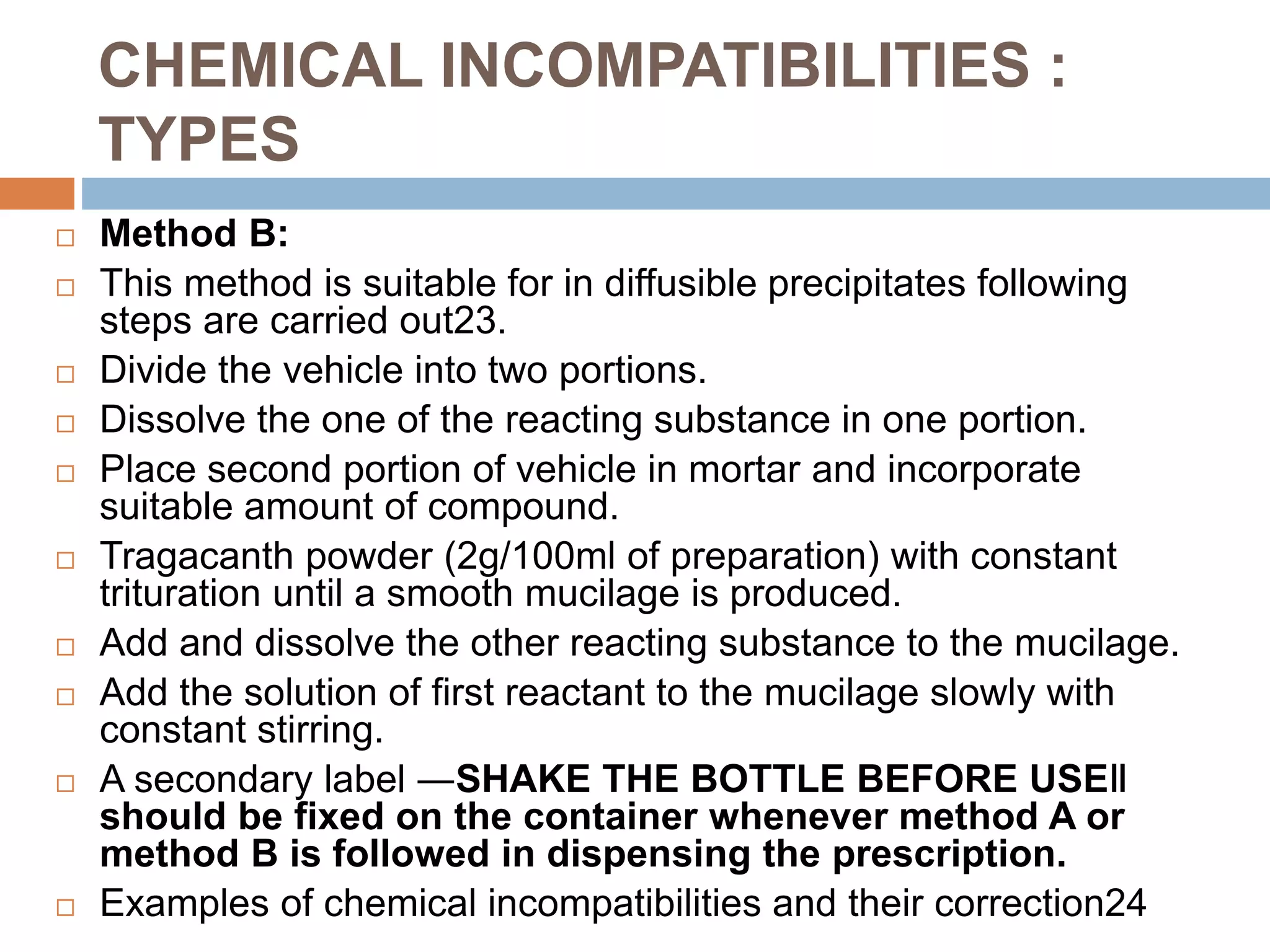 PHARMACEUTICAL INCOMPATIBILITIES | PPTX