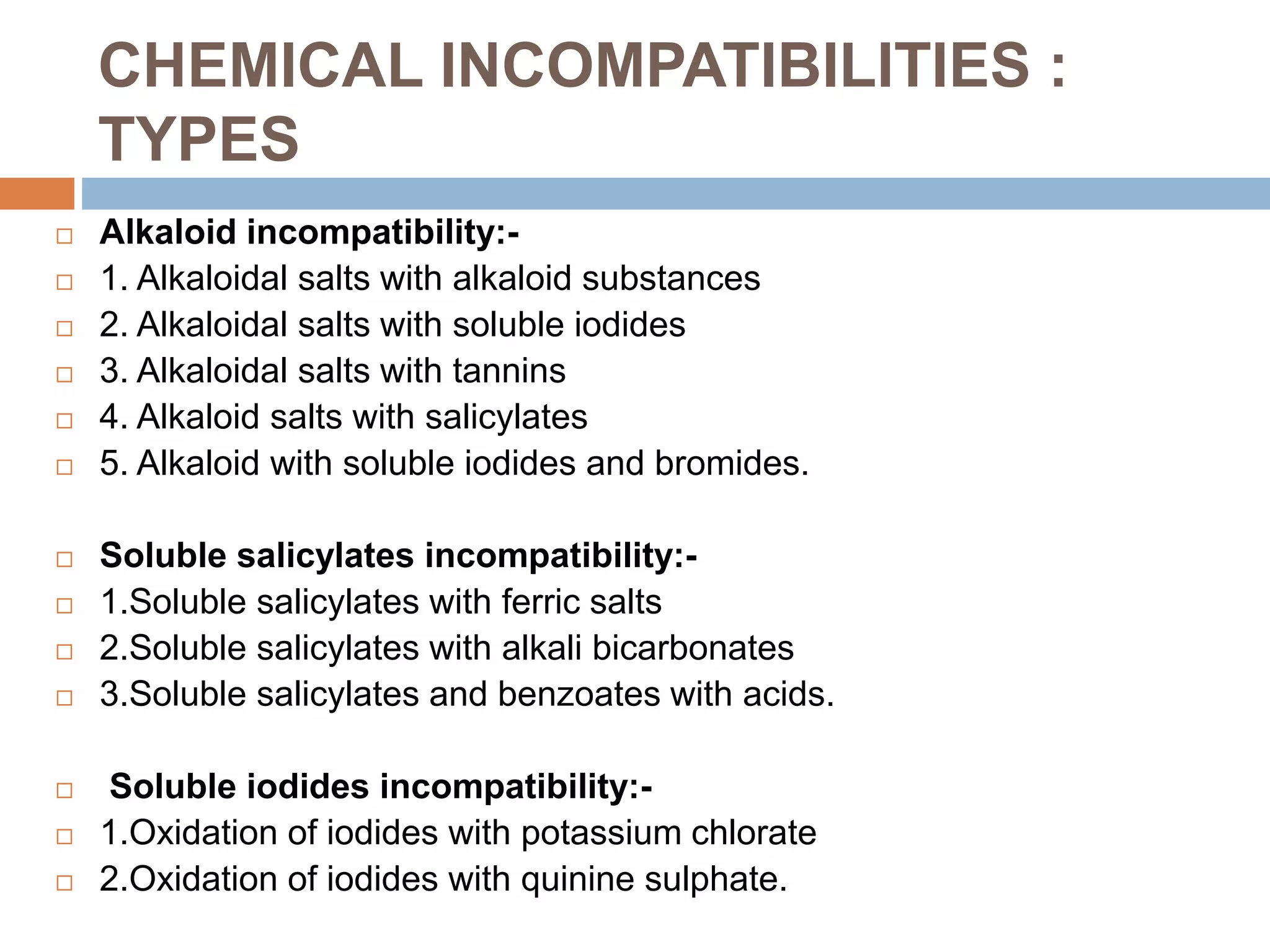 PHARMACEUTICAL INCOMPATIBILITIES | PPTX