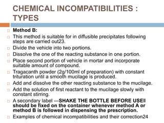PHARMACEUTICAL INCOMPATIBILITIES | PPTX