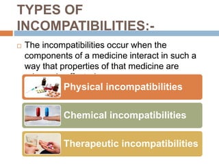 PHARMACEUTICAL INCOMPATIBILITIES | PPTX